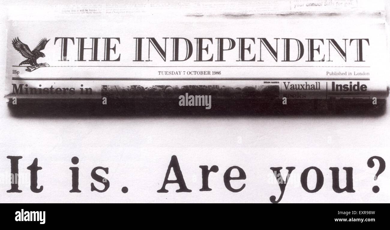 1980s UK The Independent Magazine Advert Stock Photo - Alamy