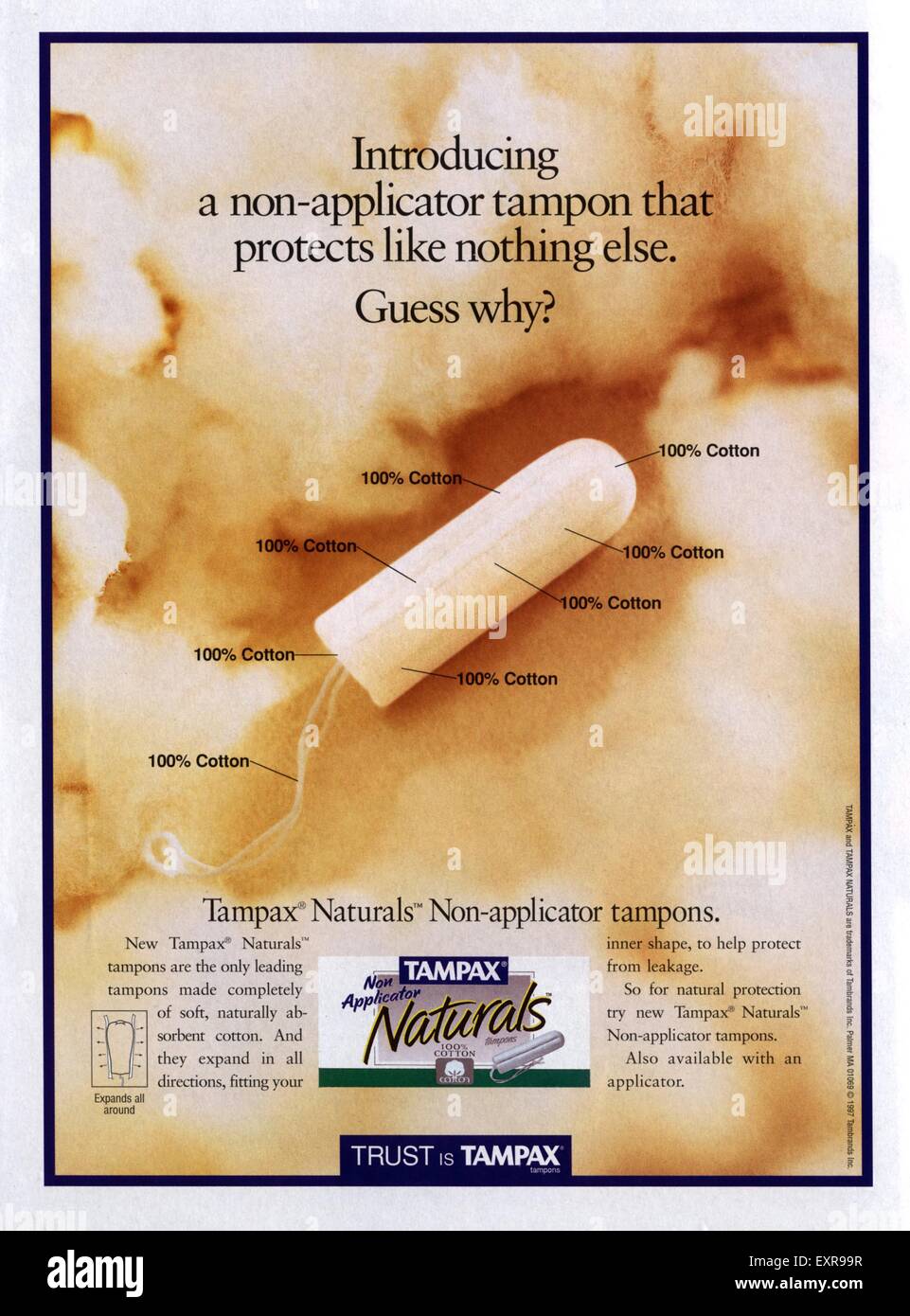 1990s UK Tampax Magazine Advert Stock Photo - Alamy