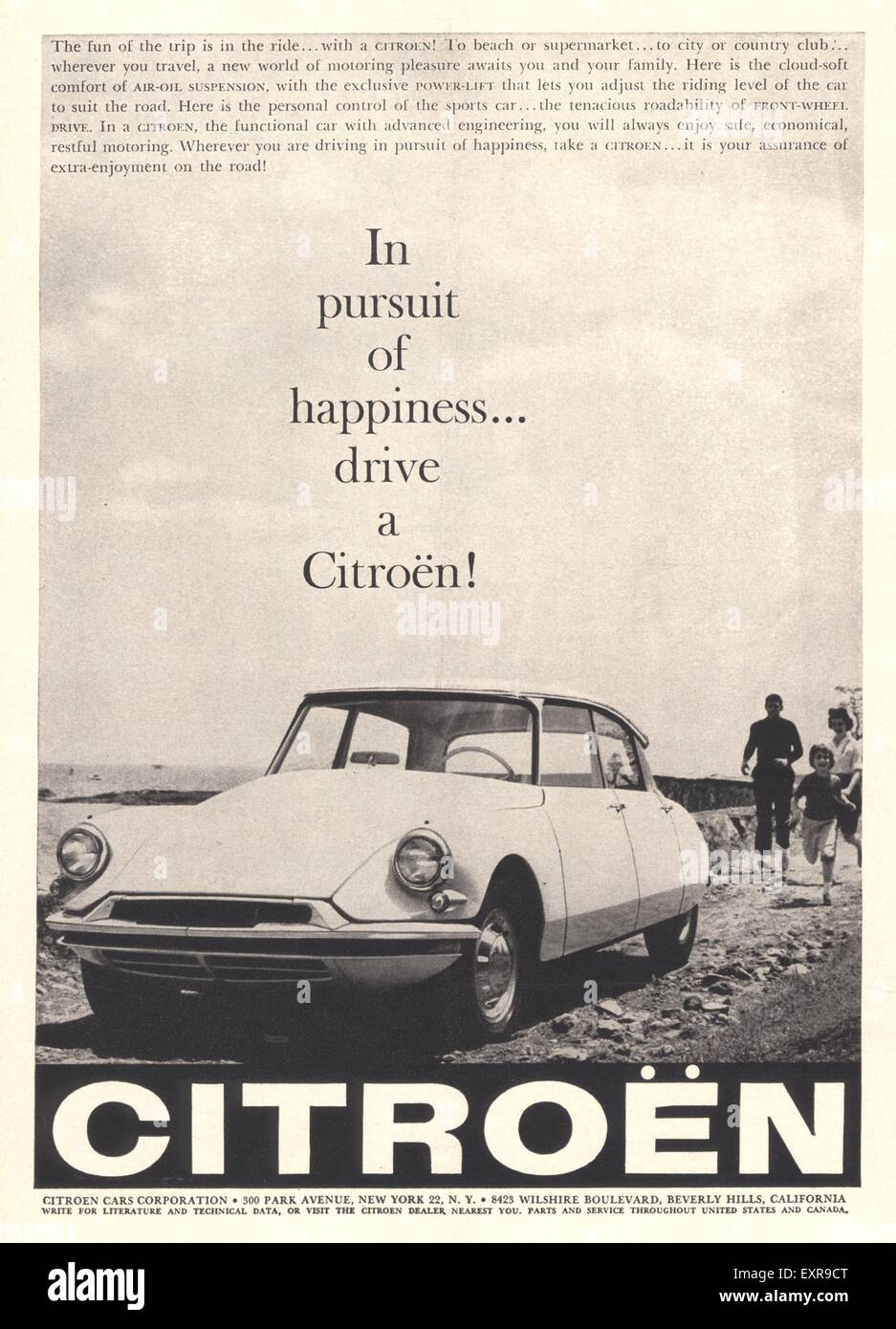 1950s USA Citroen Magazine Advert Stock Photo - Alamy