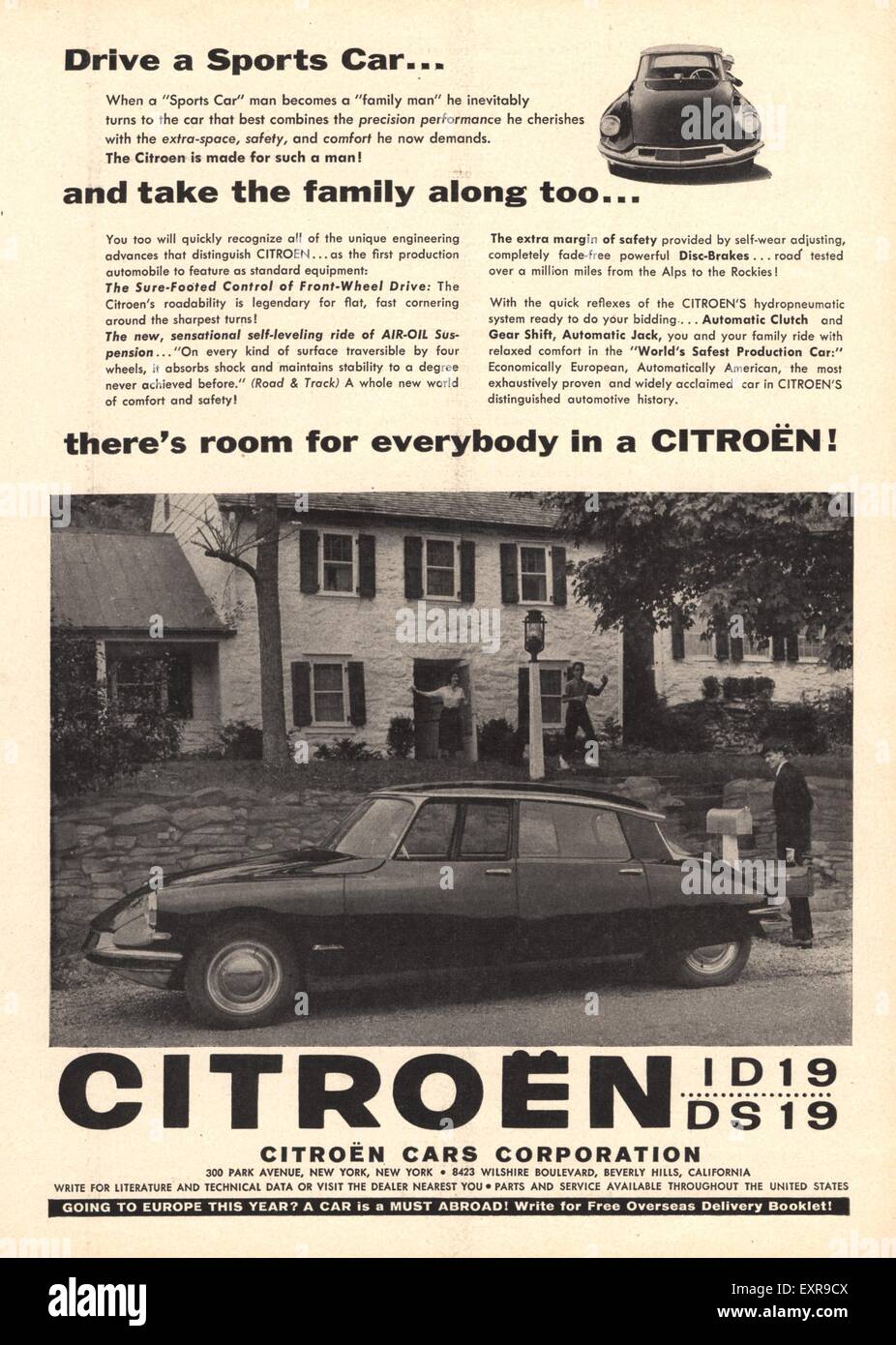 1950s UK Citroen Magazine Advert Stock Photo - Alamy