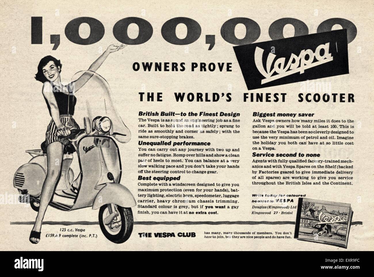 1950s UK Vespa Magazine Advert Stock Photo - Alamy