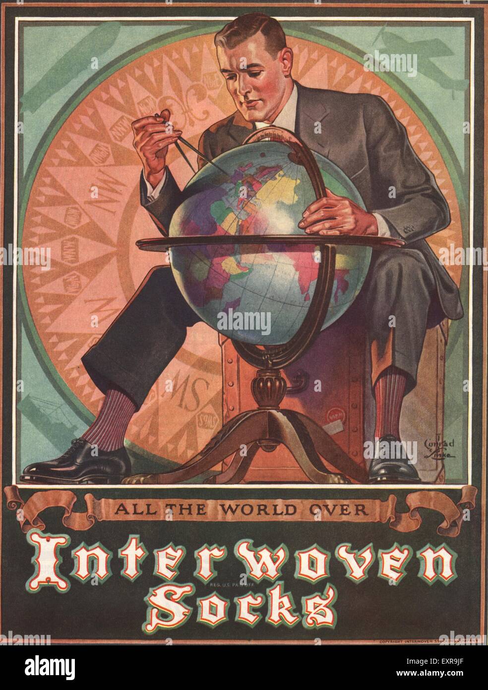 1920s USA Interwoven Socks Magazine Advert Stock Photo - Alamy