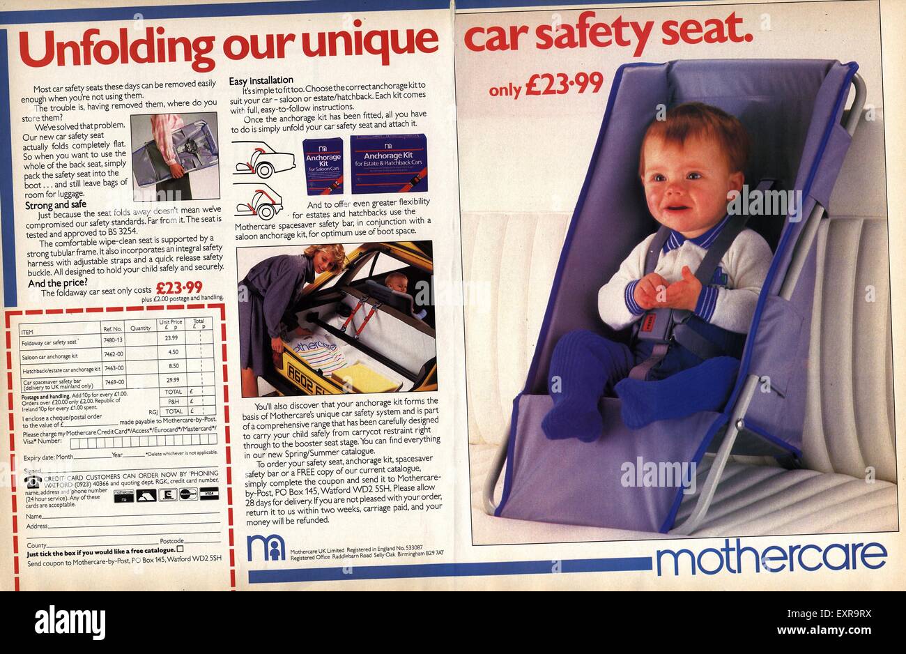 1980s UK Mothercare Magazine Advert Stock Photo - Alamy
