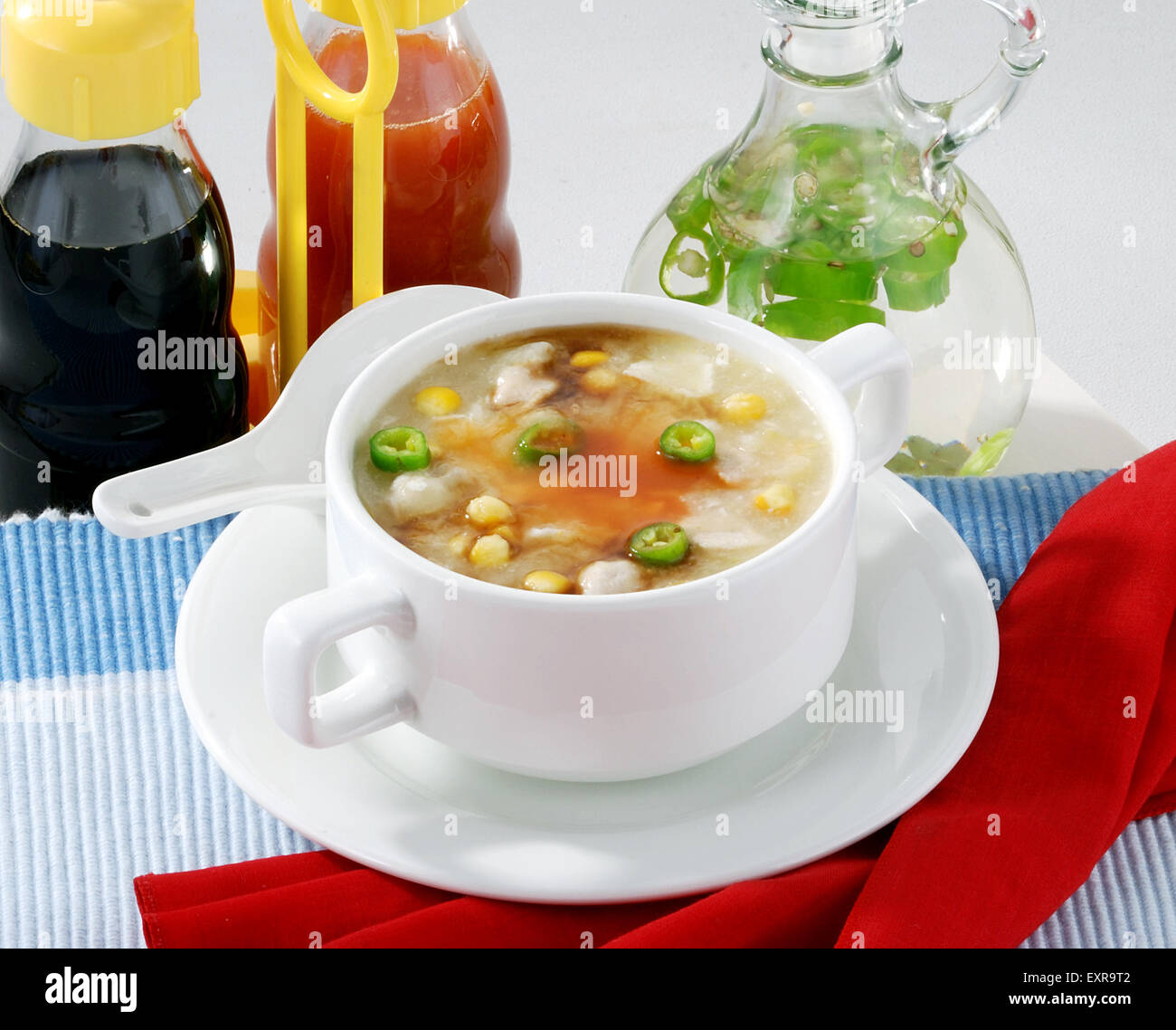 Chicken Corn Soup, A delicious and hot soup made with chicken stoke and ...