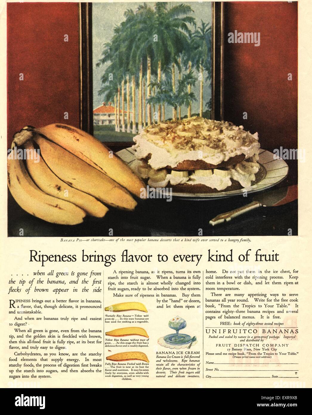 1930s USA Bananas Magazine Advert Stock Photo - Alamy