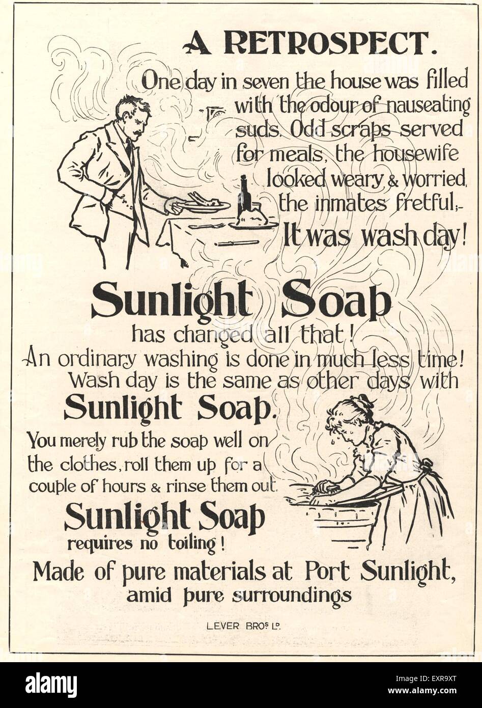 Sunlight soap advert hi-res stock photography and images - Alamy