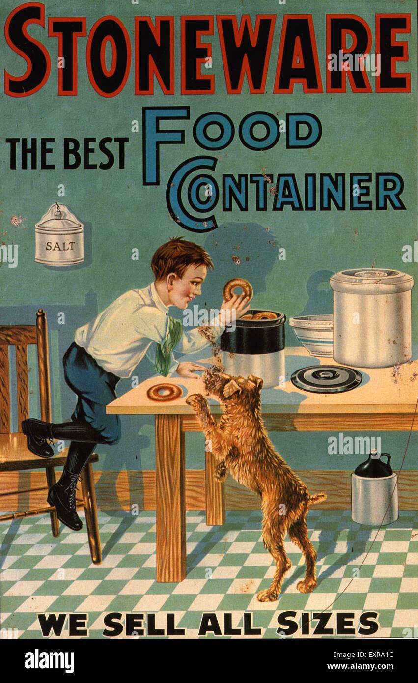 1900s USA Stoneware Storage Magazine Advert Stock Photo - Alamy
