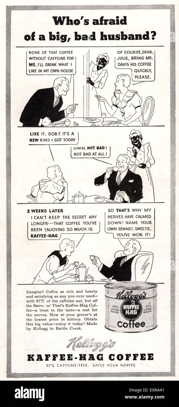 1930s USA Kaffee-Hag Coffee Magazine Advert Stock Photo - Alamy
