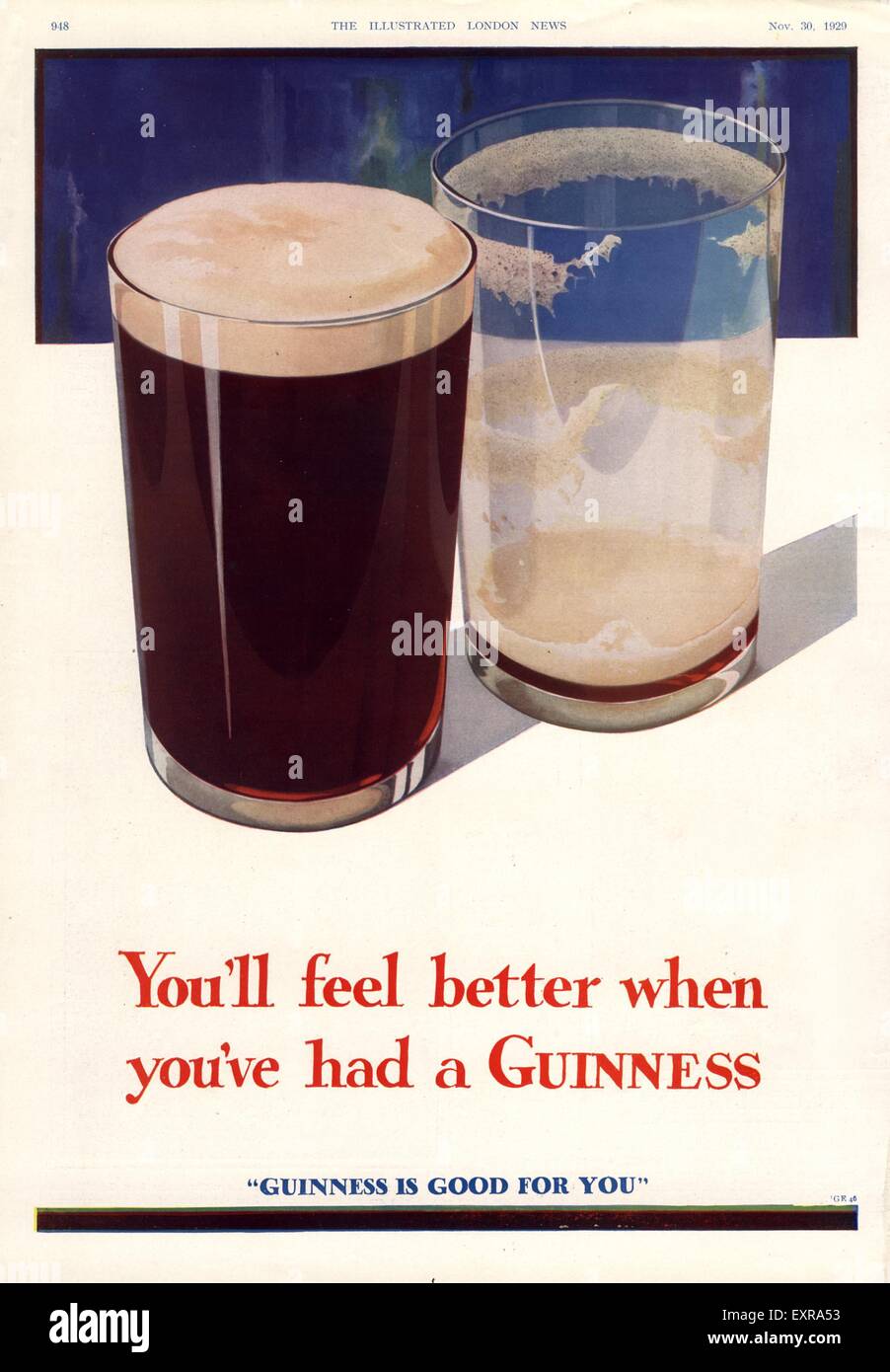 1920s UK Guinness Magazine Advert Stock Photo - Alamy