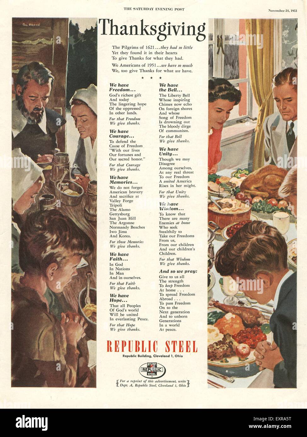1950s USA Republic Steel Magazine Advert Stock Photo - Alamy