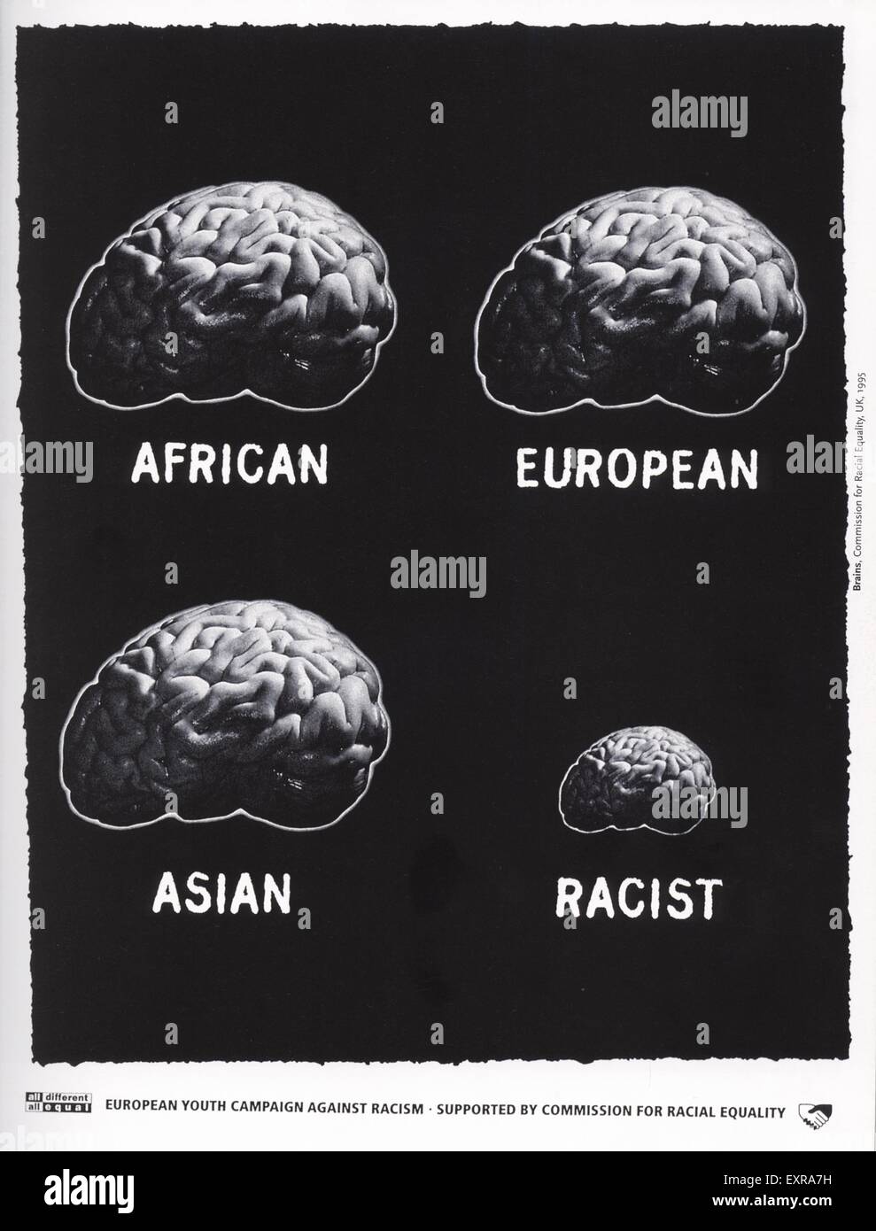 1990s UK The Commission for Racial Equality Magazine Advert Stock Photo ...