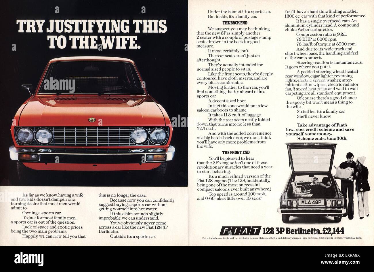 1970s UK Fiat Magazine Advert Stock Photo - Alamy