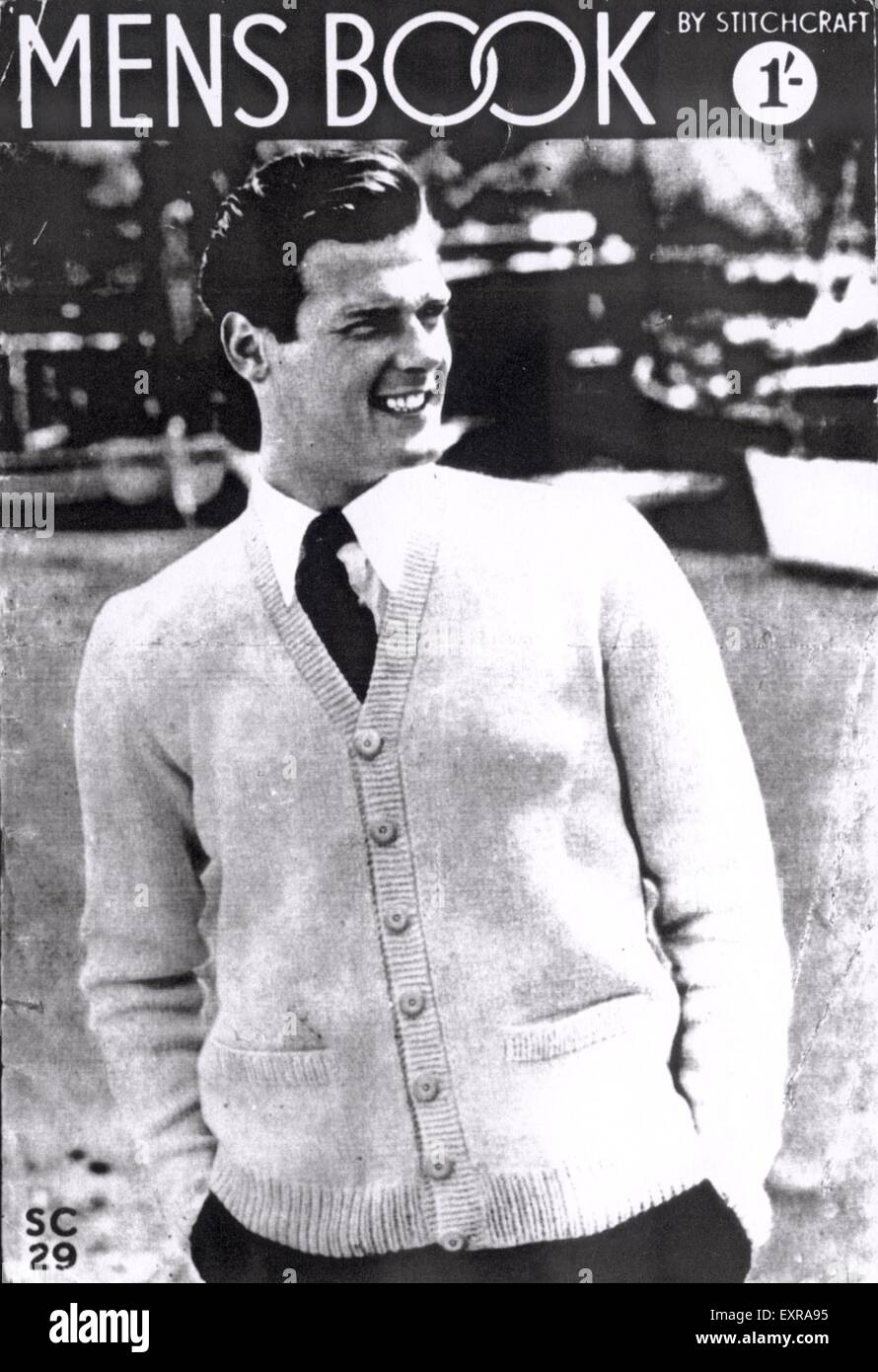 1950s UK Mens Book Knitting Patterns Stock Photo - Alamy