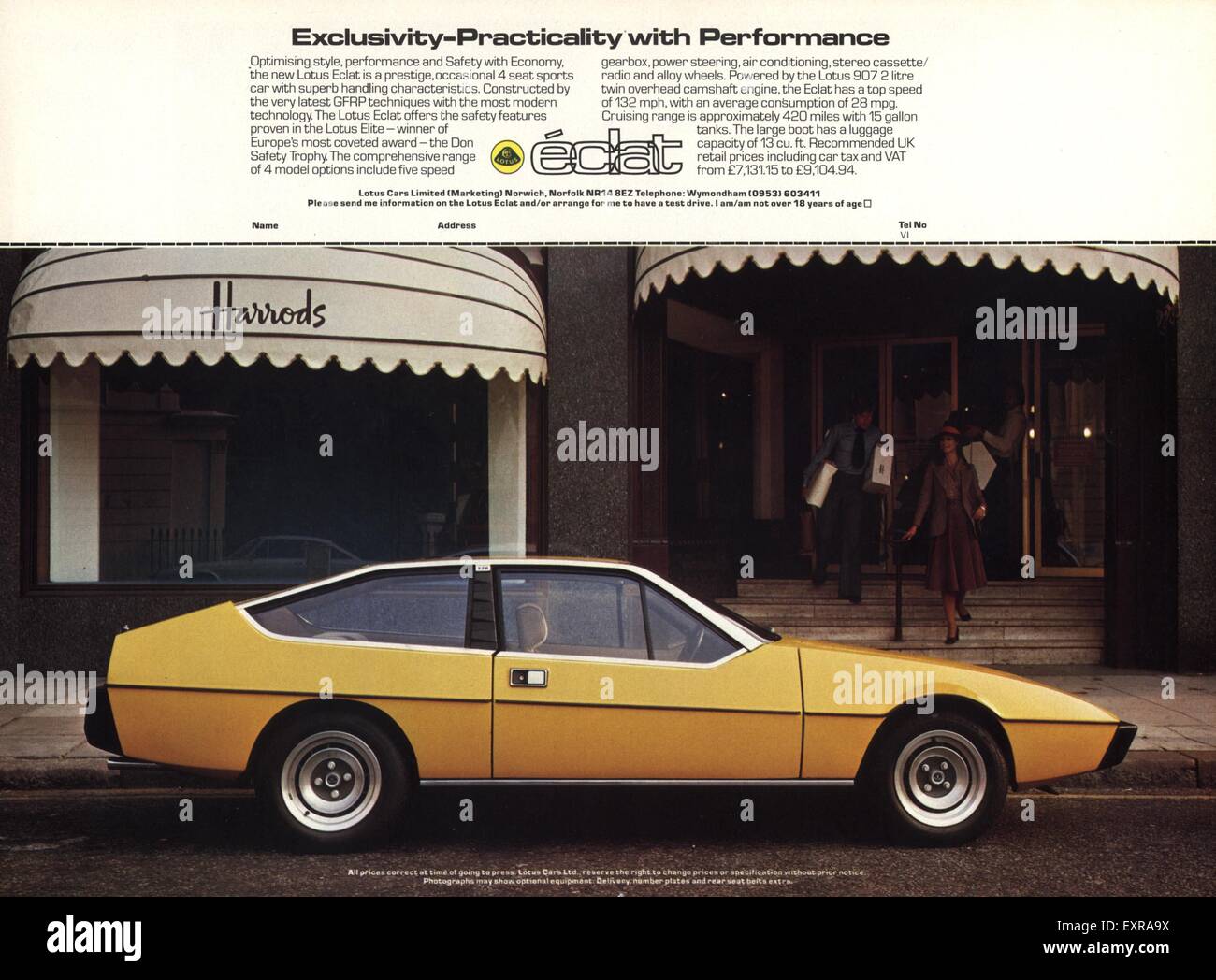 1970s UK Lotus Eclat Magazine Advert Stock Photo - Alamy