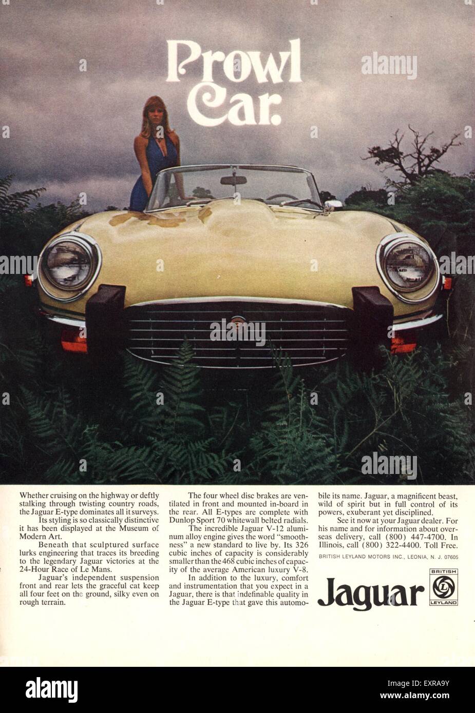 1970s UK Jaguar E-Type Magazine Advert Stock Photo - Alamy