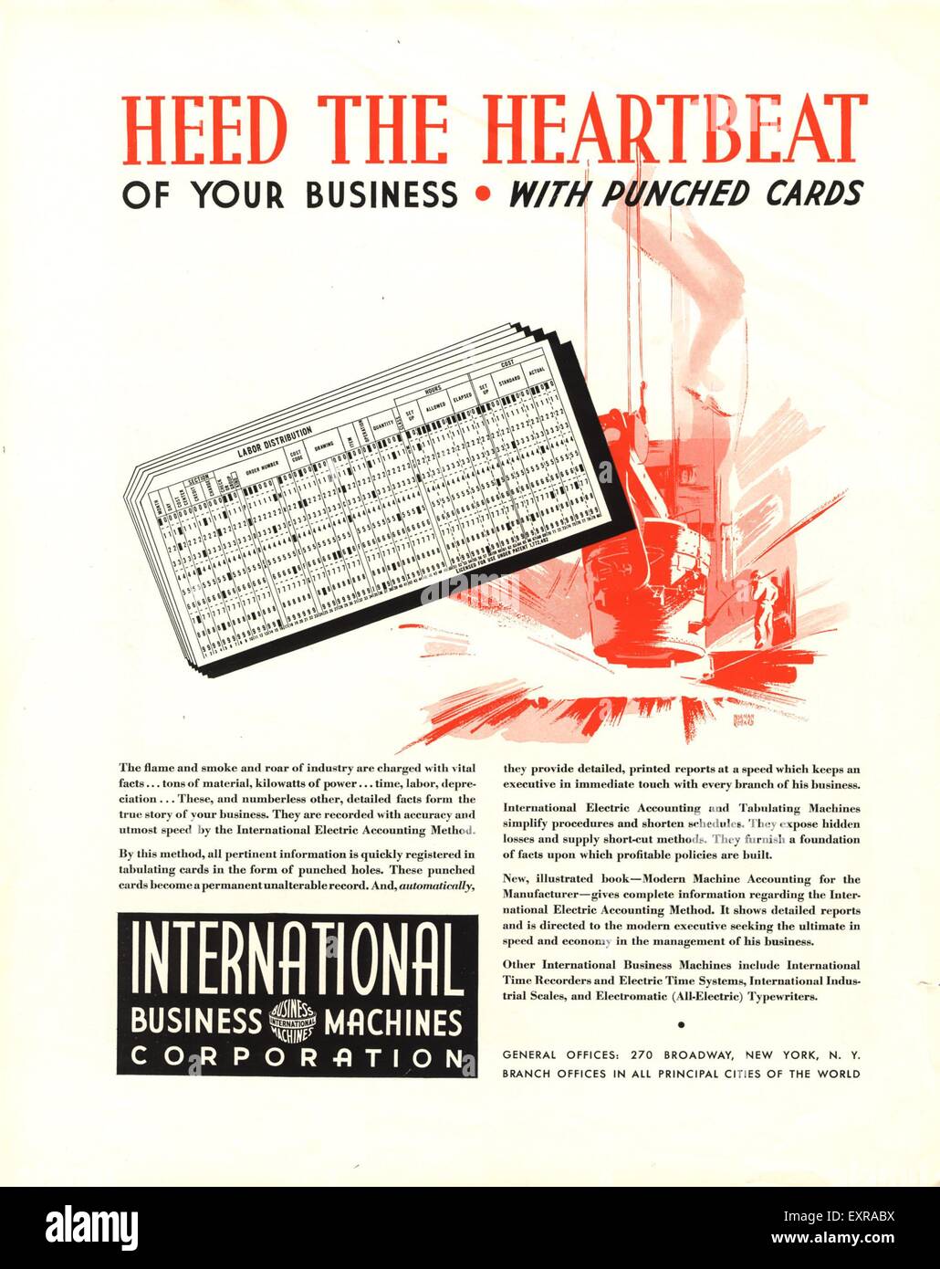 1930s USA IBM Magazine Advert Stock Photo - Alamy