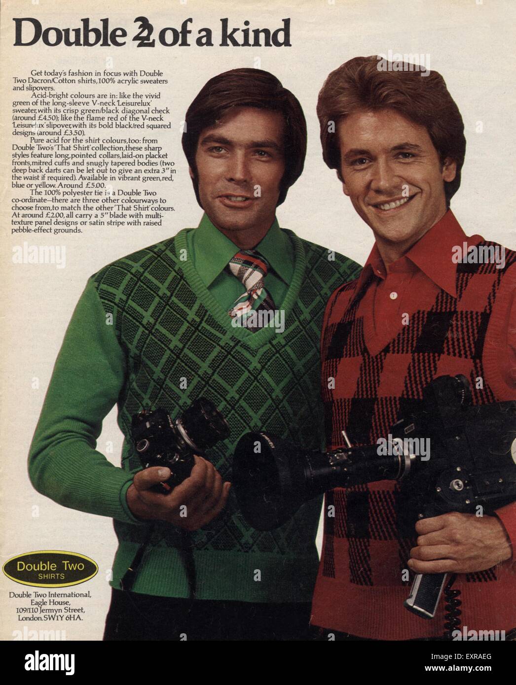 1970s UK Double Two Magazine Advert Stock Photo - Alamy