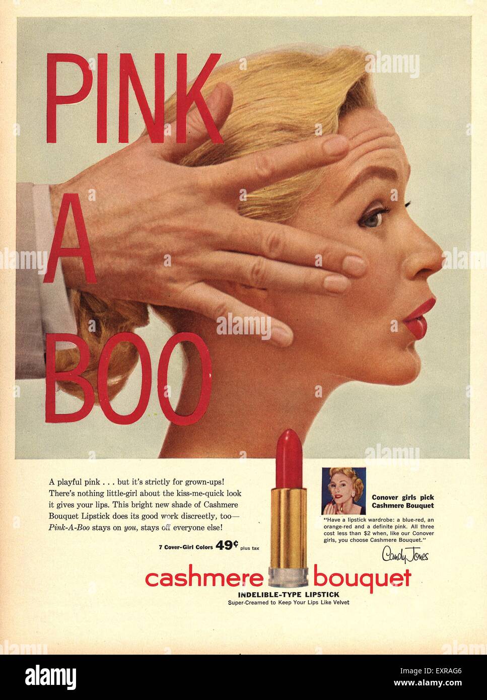1960s USA Cashmere Bouquet Lipstick Magazine Advert Stock Photo - Alamy
