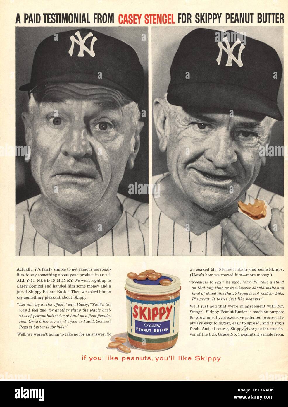 1950s USA Skippy Magazine Advert Stock Photo - Alamy