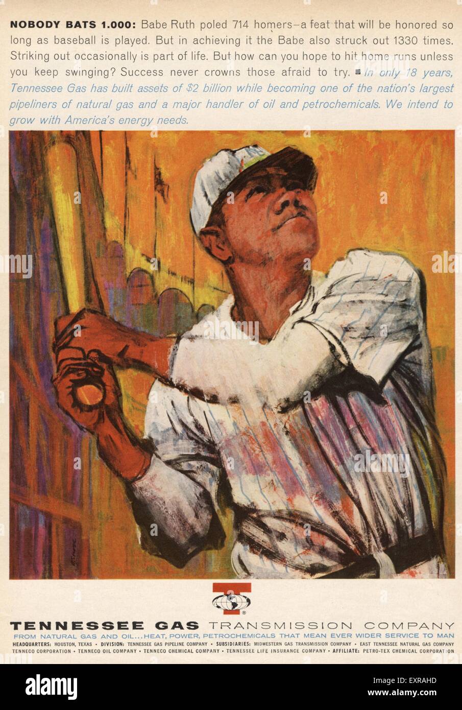 1950s USA Tennessee Gas Magazine Advert Stock Photo - Alamy