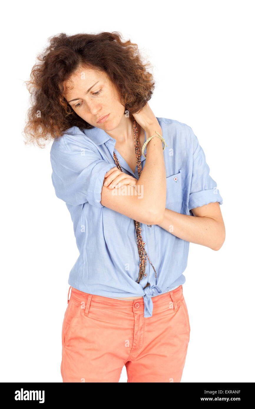 Beautiful woman doing different expressions in different sets of ...