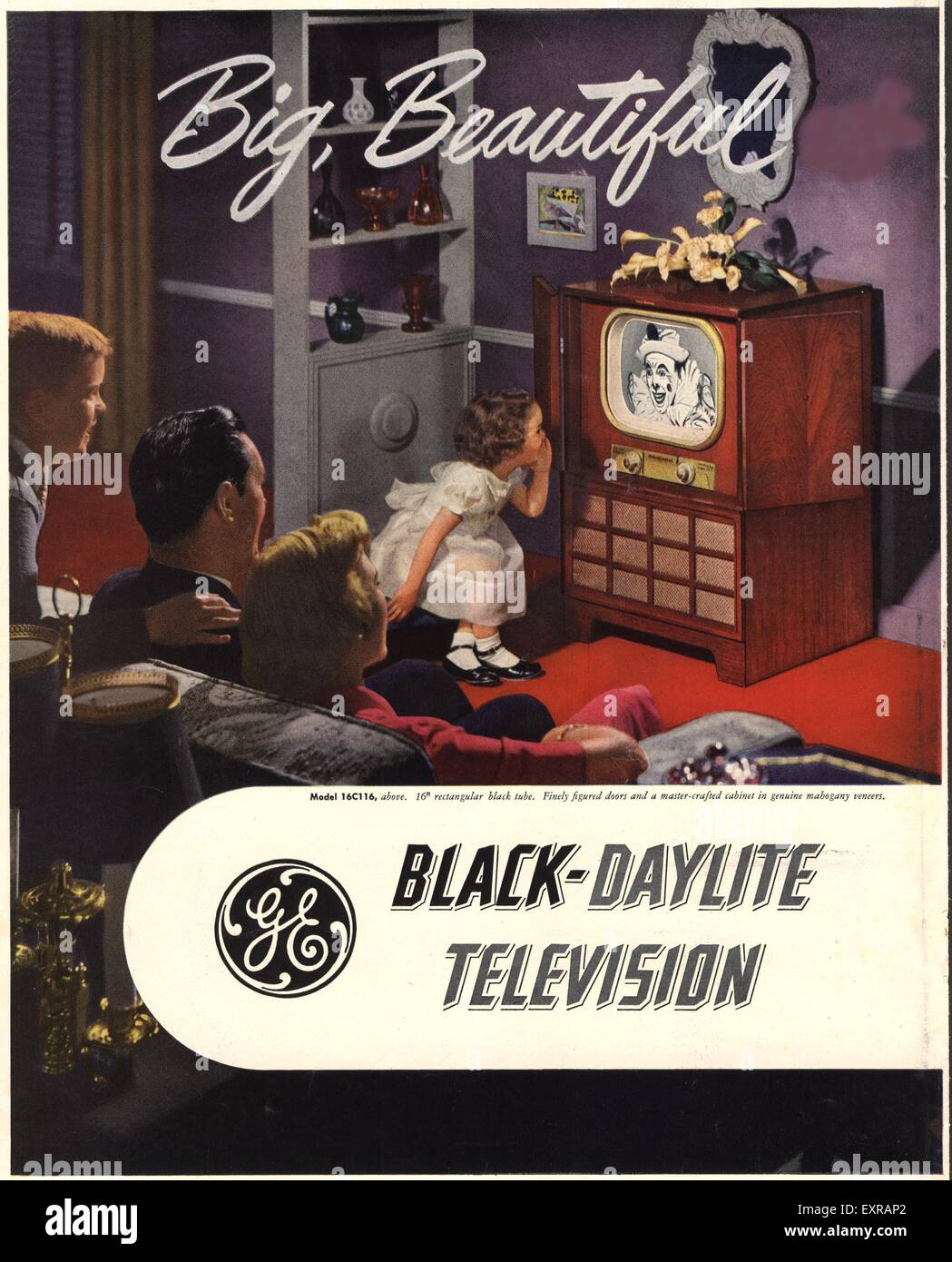 1950s USA Black Daylite Television Magazine Advert Stock Photo - Alamy