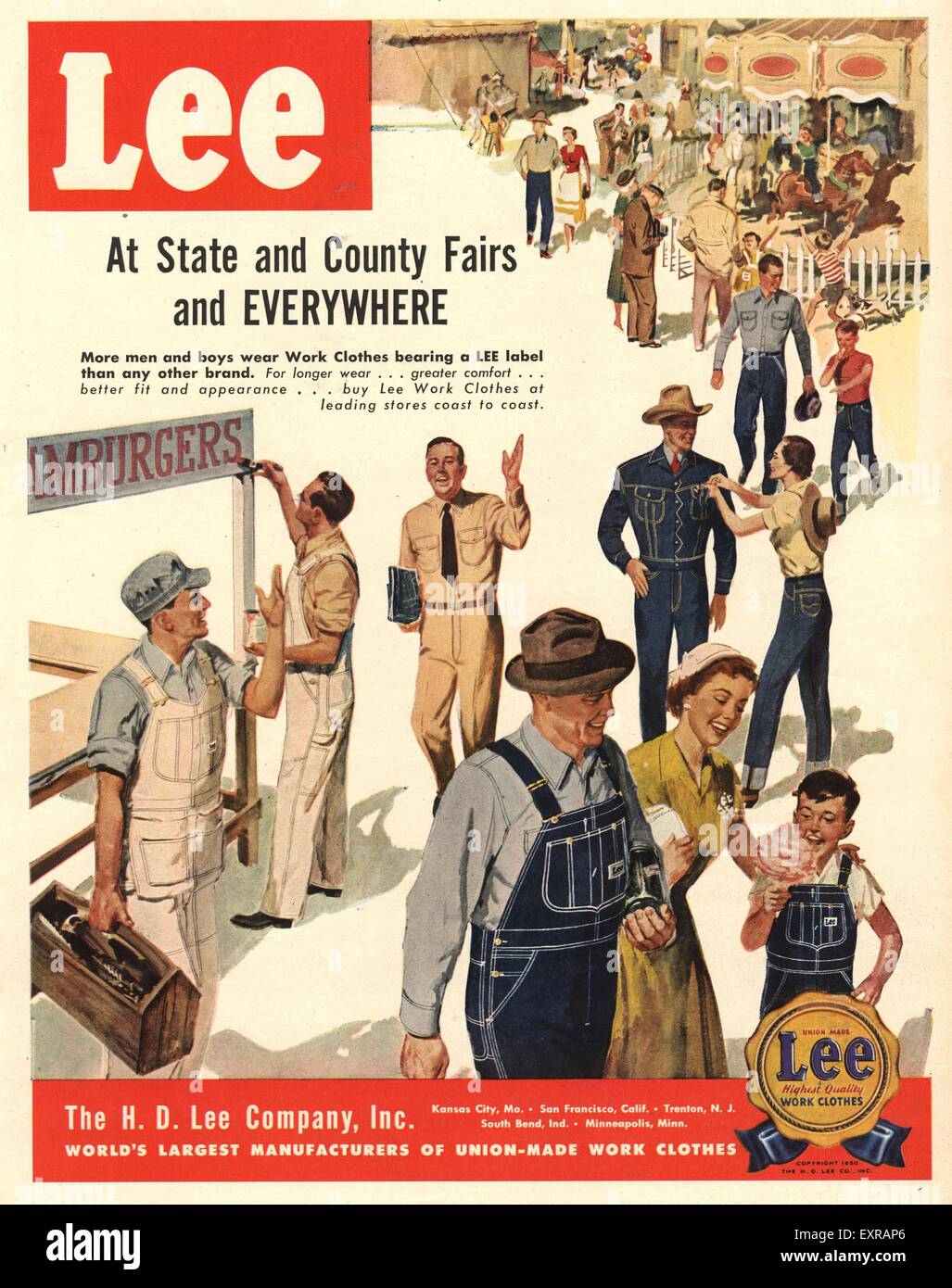 1950s USA Lee Magazine Advert Stock Photo - Alamy