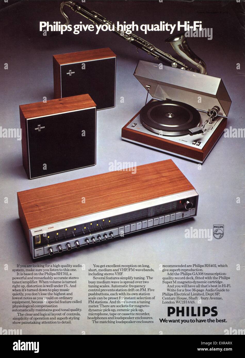 1970s UK Philips Magazine Advert Stock Photo - Alamy