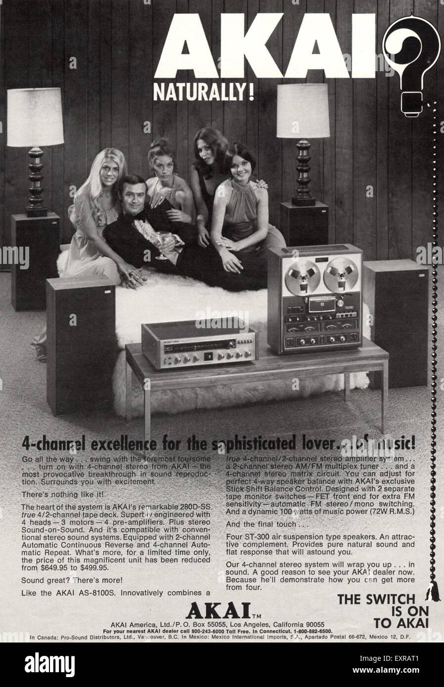 1970s USA Akai Record Players Magazine Advert Stock Photo - Alamy