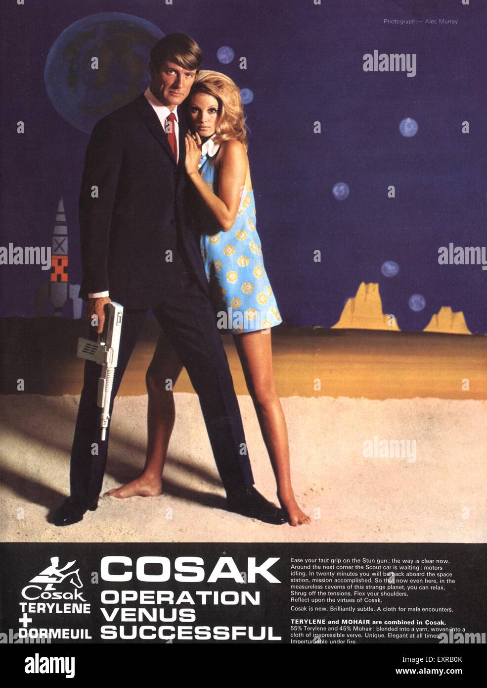 1960s UK Cosak by Dormeuil/ Terylene by ICI Magazine Advert Stock Photo ...