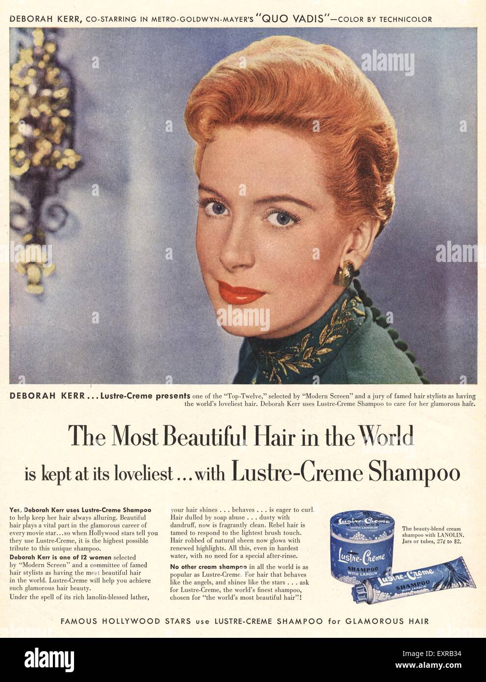 1950s USA Lustre-Creme Magazine Advert Stock Photo - Alamy