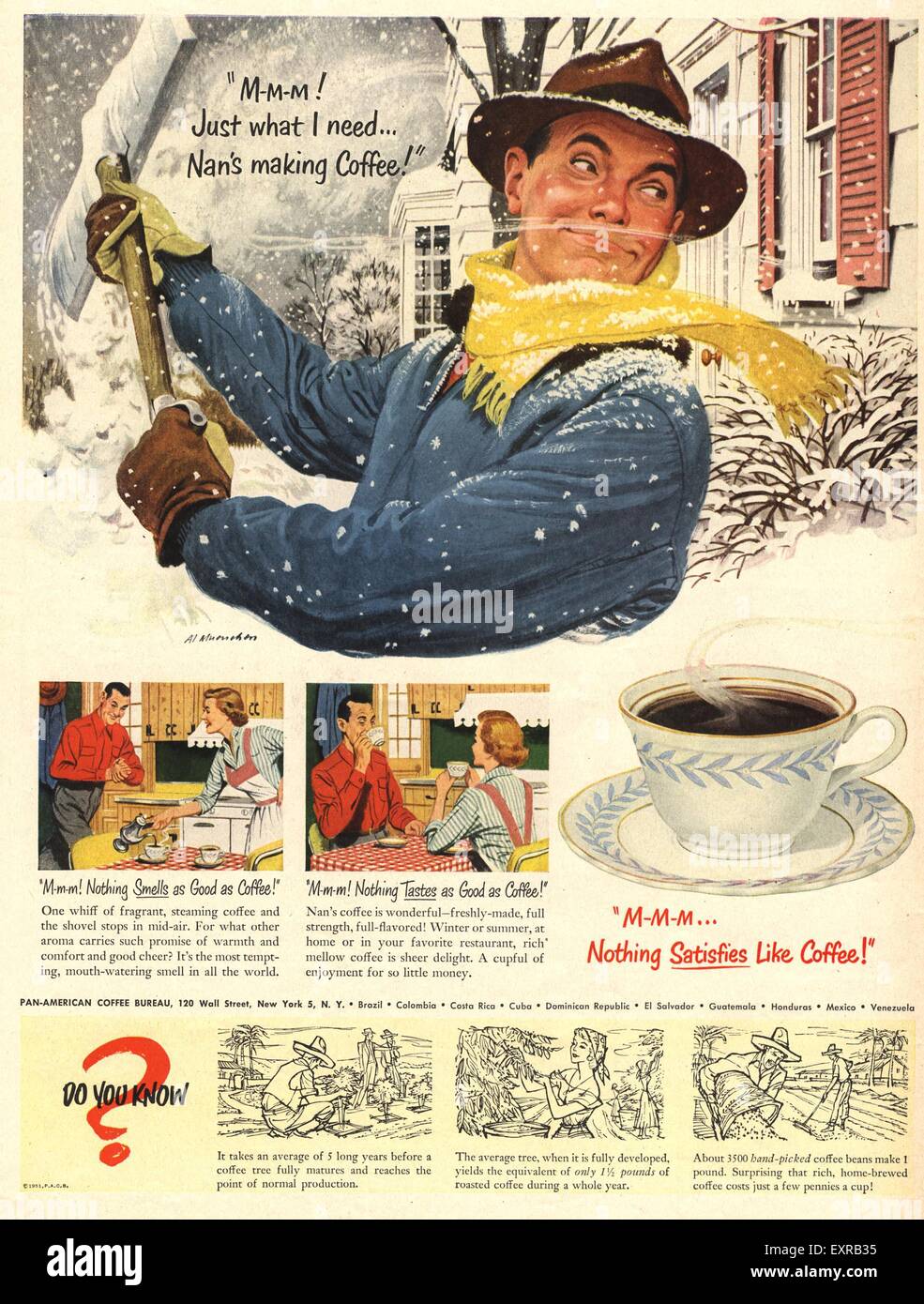 1950s USA Coffee Magazine Advert Stock Photo - Alamy