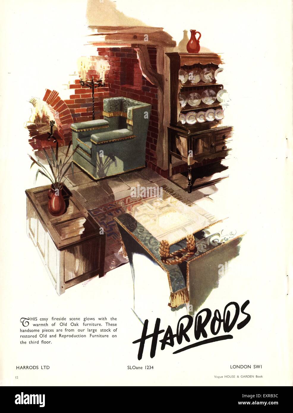 1940s UK Harrods Magazine Advert Stock Photo - Alamy