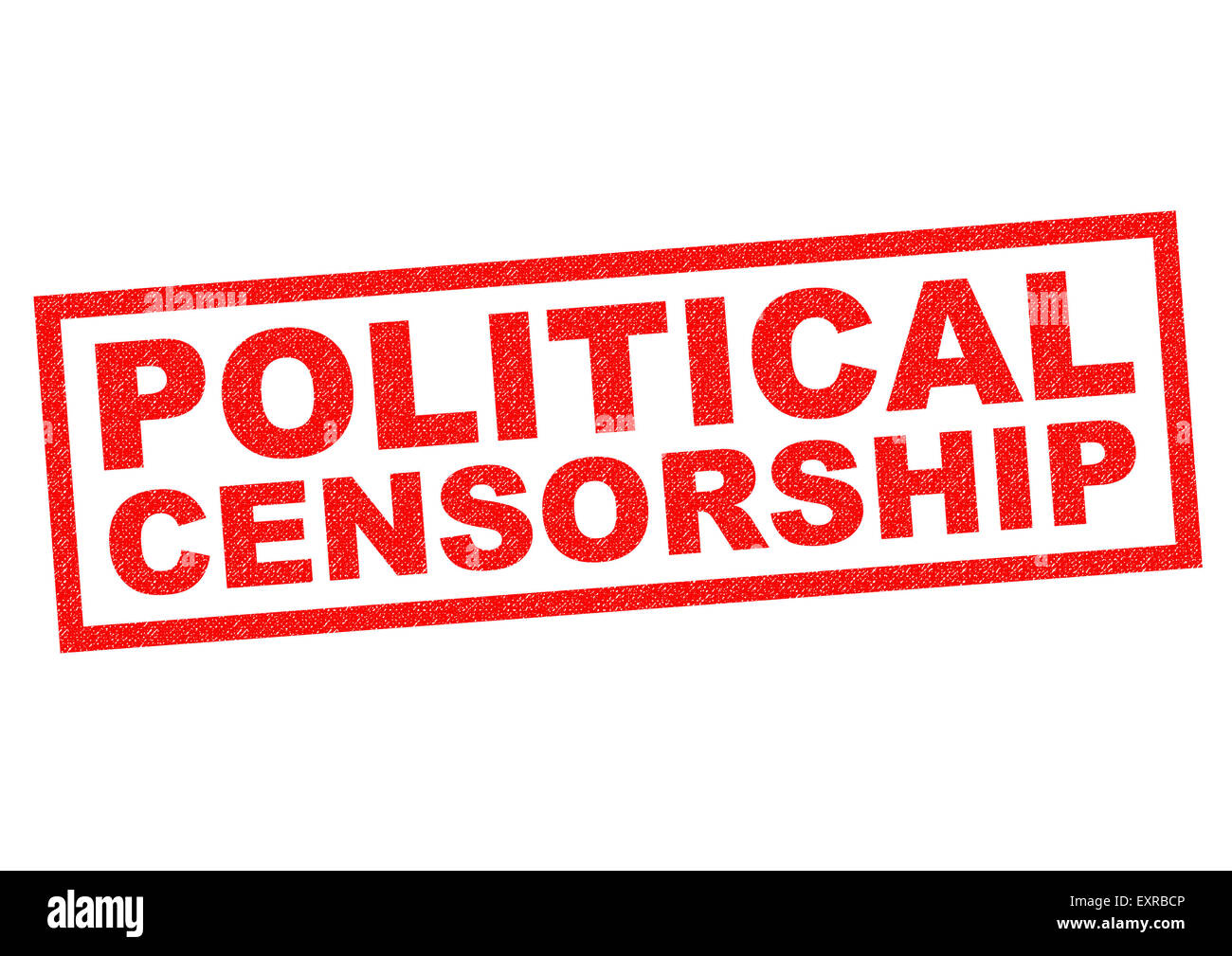 POLITICAL CENSORSHIP red Rubber Stamp over a white background Stock ...
