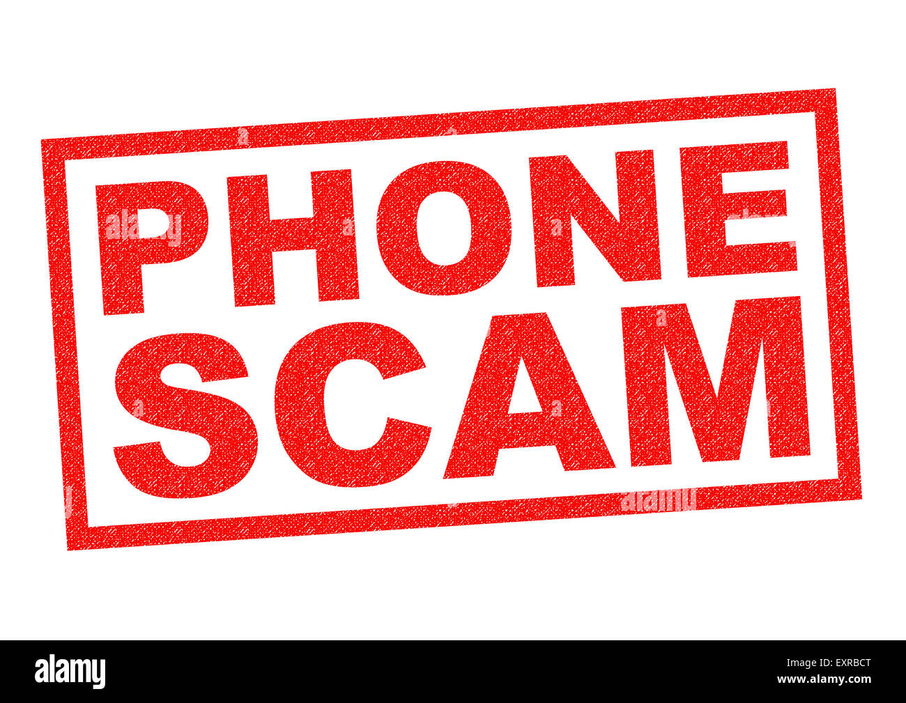 PHONE SCAM red Rubber Stamp over a white background Stock Photo - Alamy