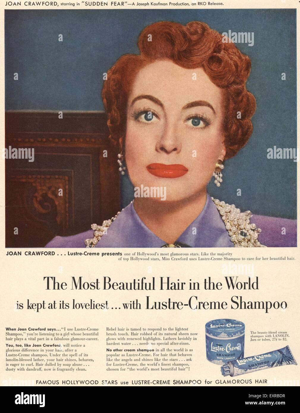 1950s USA Lustre-Creme Magazine Advert Stock Photo - Alamy