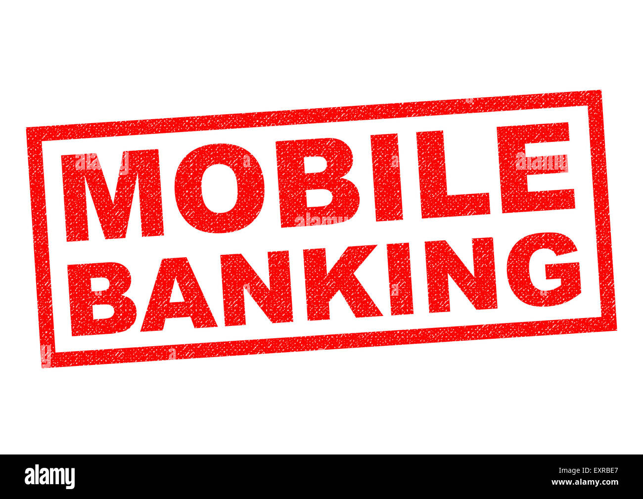 MOBILE BANKING red Rubber Stamp over a white background Stock Photo - Alamy