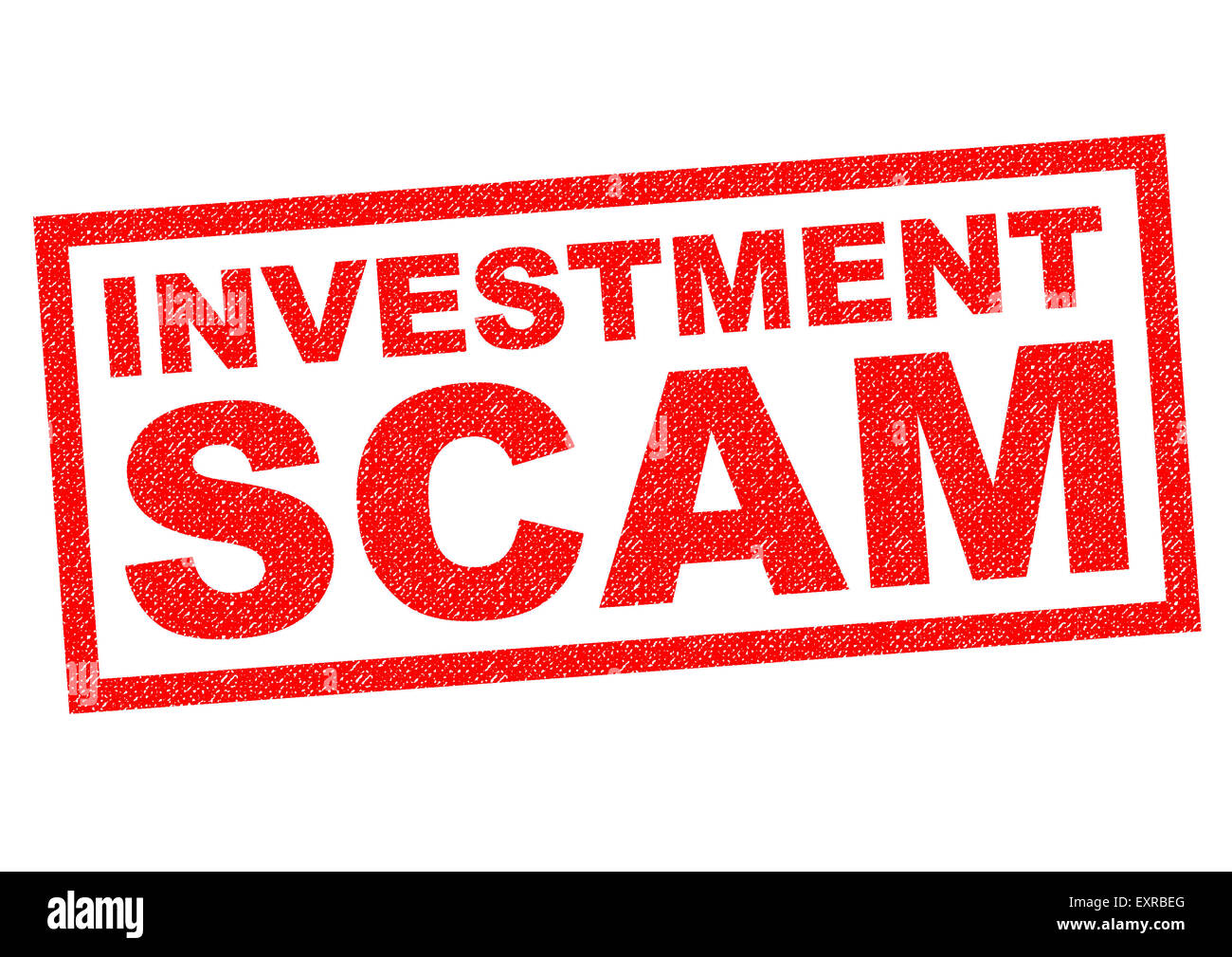 INVESTMENT SCAM red Rubber Stamp over a white background Stock Photo ...