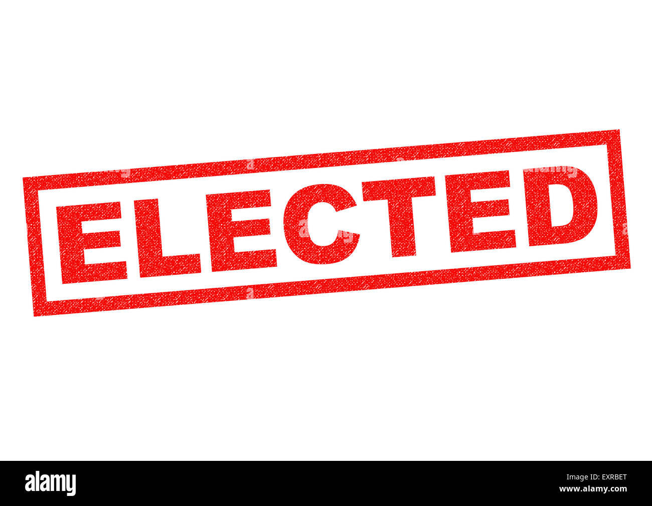 ELECTED red Rubber Stamp over a white background Stock Photo - Alamy
