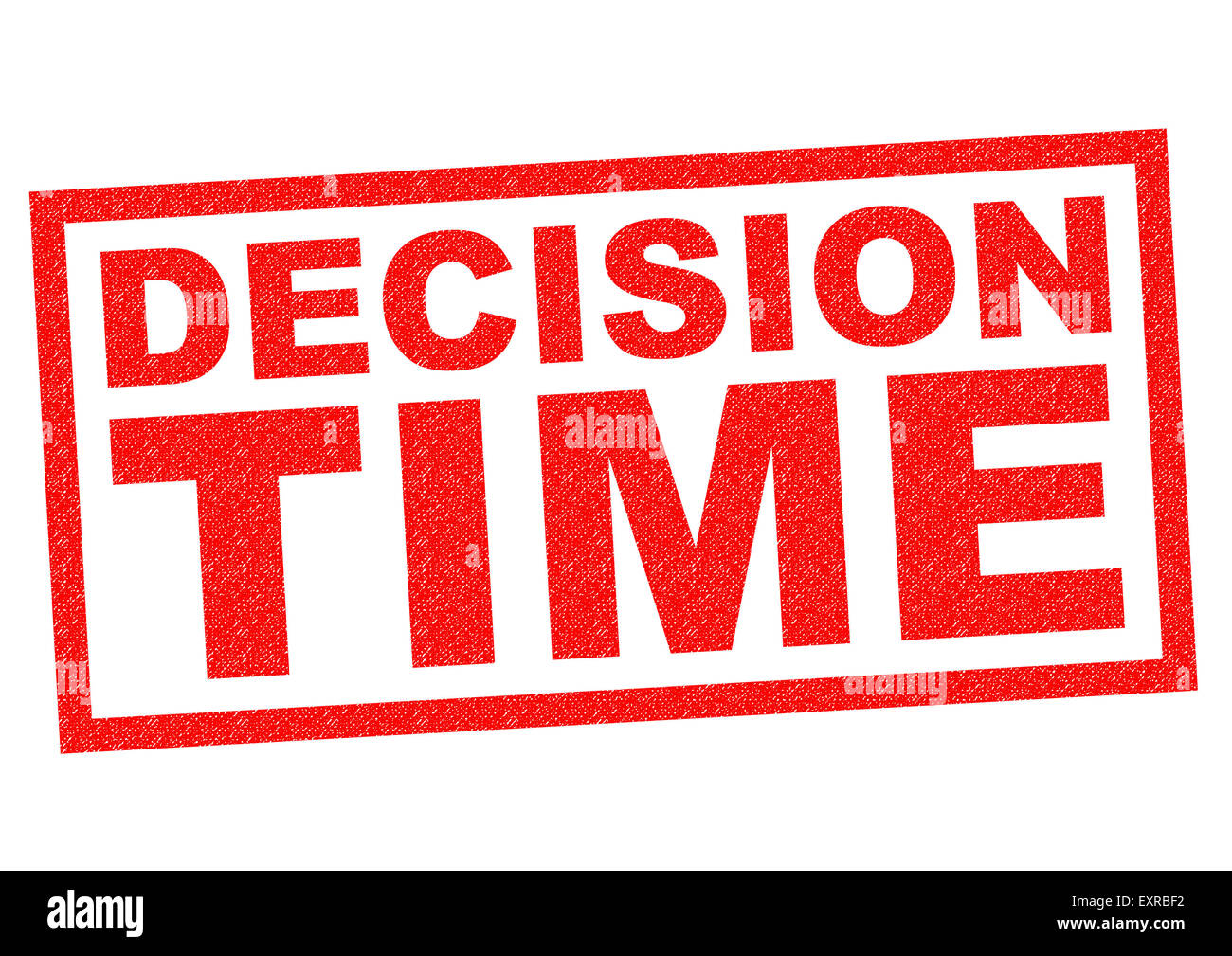 DECISION TIME red Rubber Stamp over a white background Stock Photo - Alamy