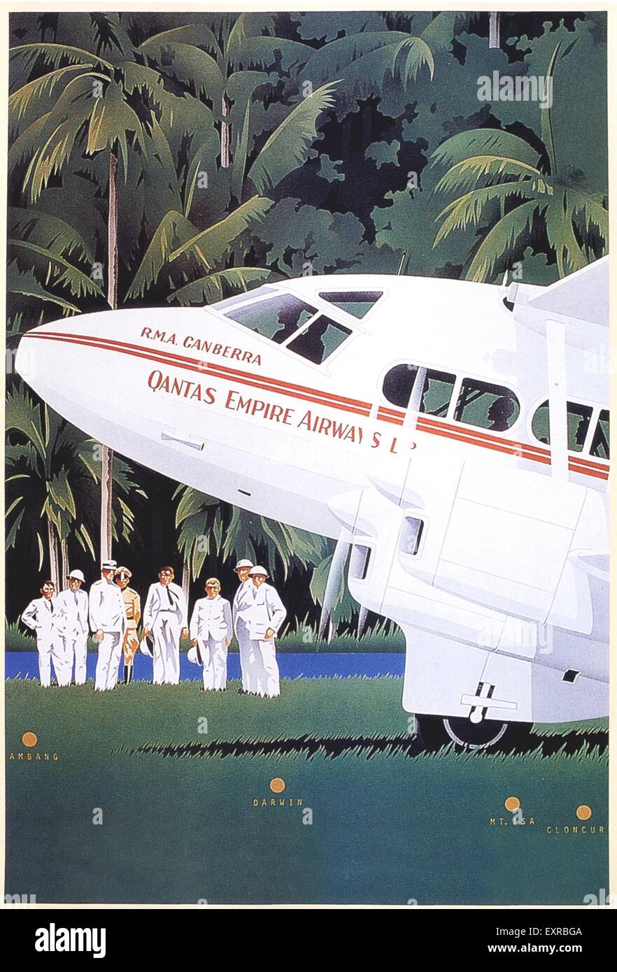 1930s Australia Qantas Poster Stock Photo - Alamy