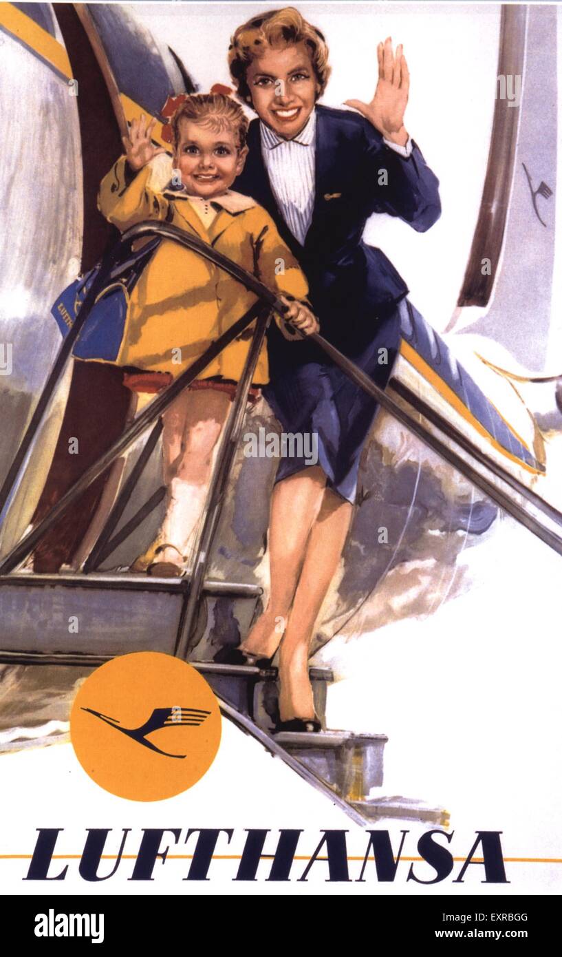 1960s Germany Lufthansa Poster Stock Photo - Alamy