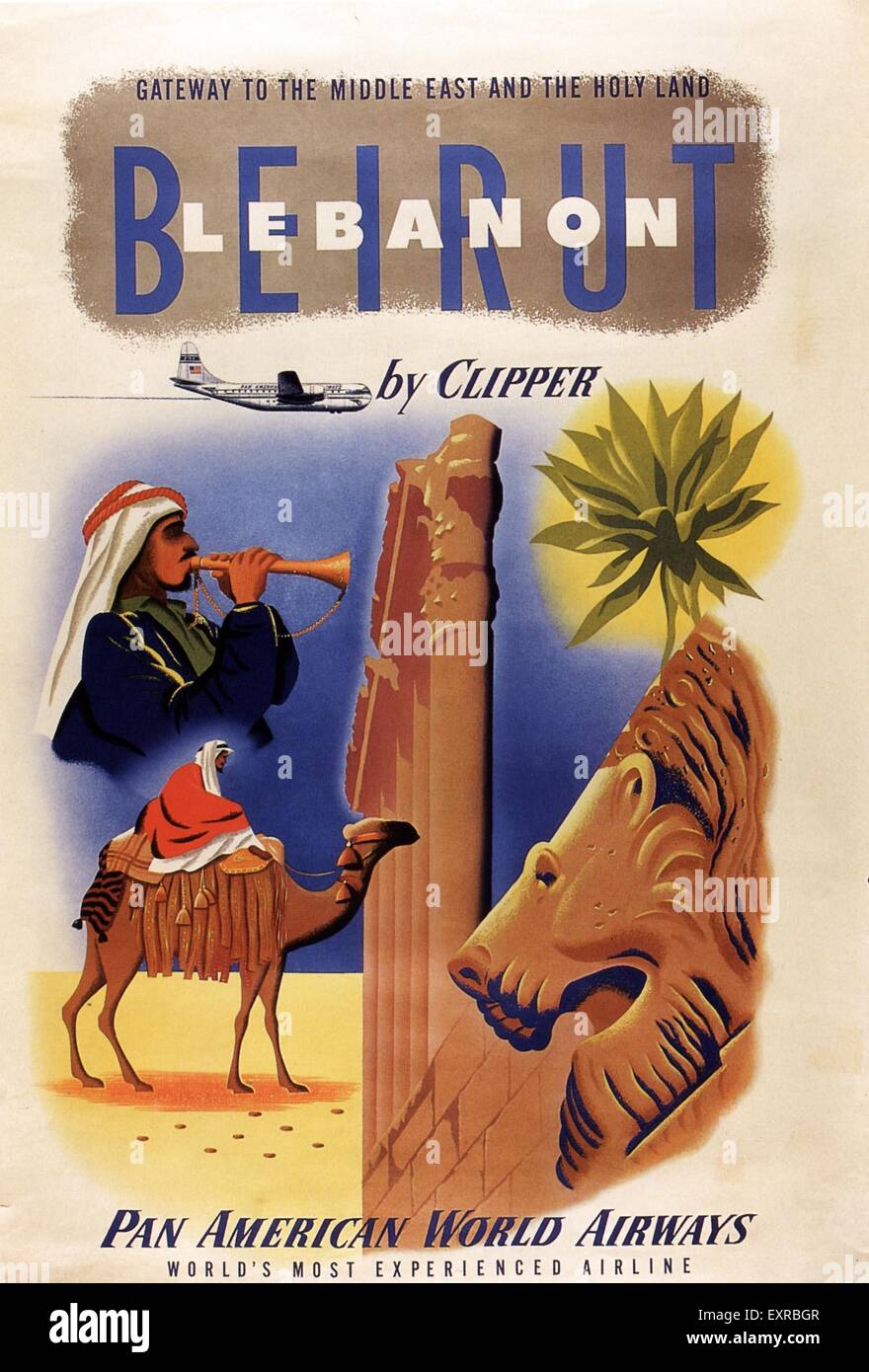 1950s USA Pan Am Poster Stock Photo - Alamy