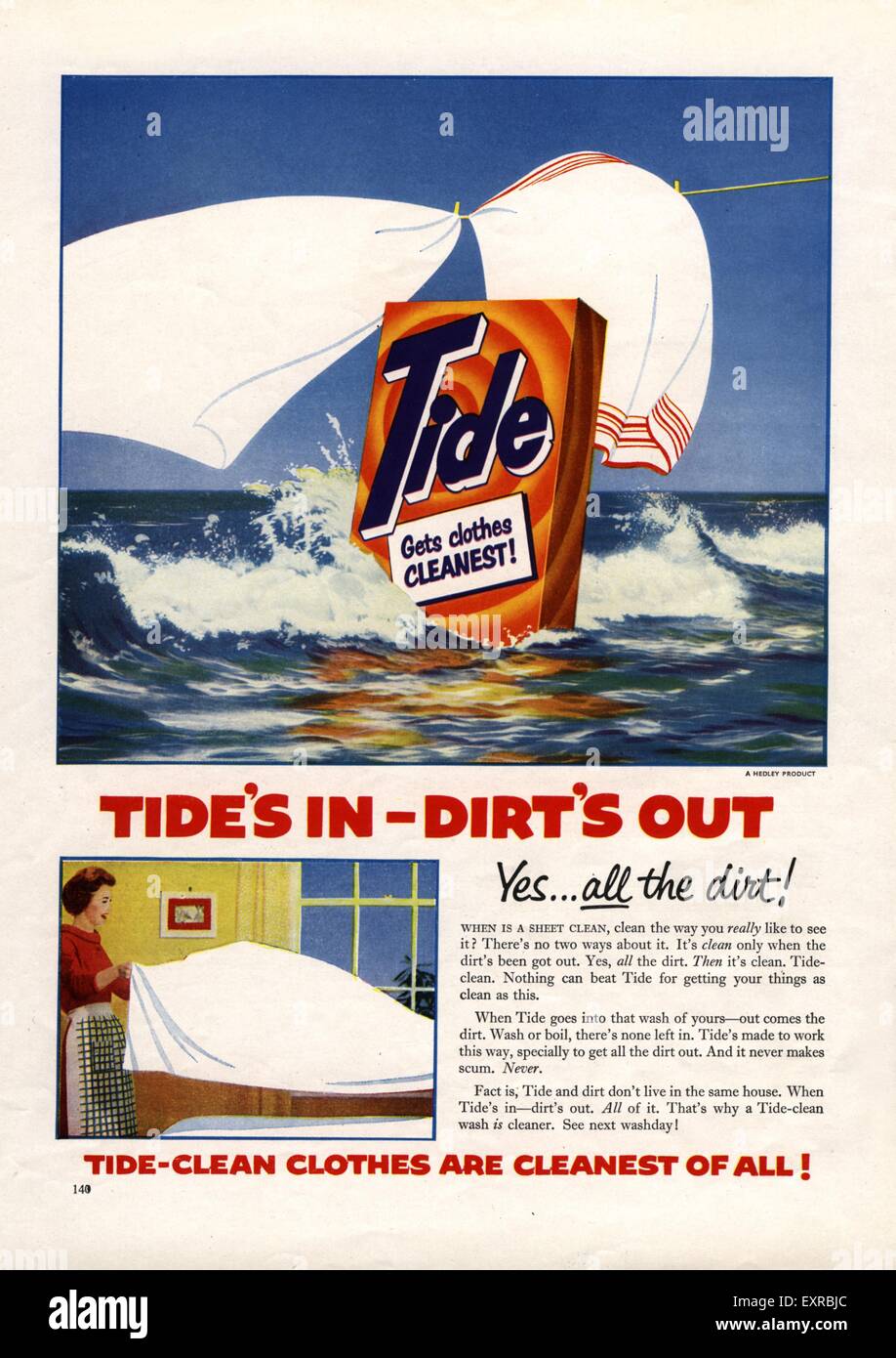 1950s UK Tide Magazine Advert Stock Photo - Alamy