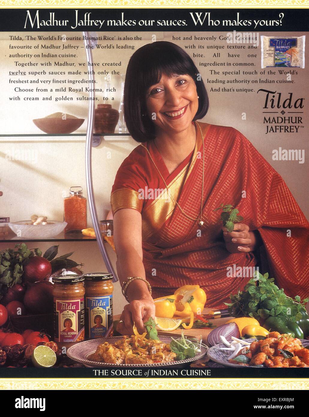 1990s UK Tilda Madhur Jaffrey Magazine Advert Stock Photo - Alamy