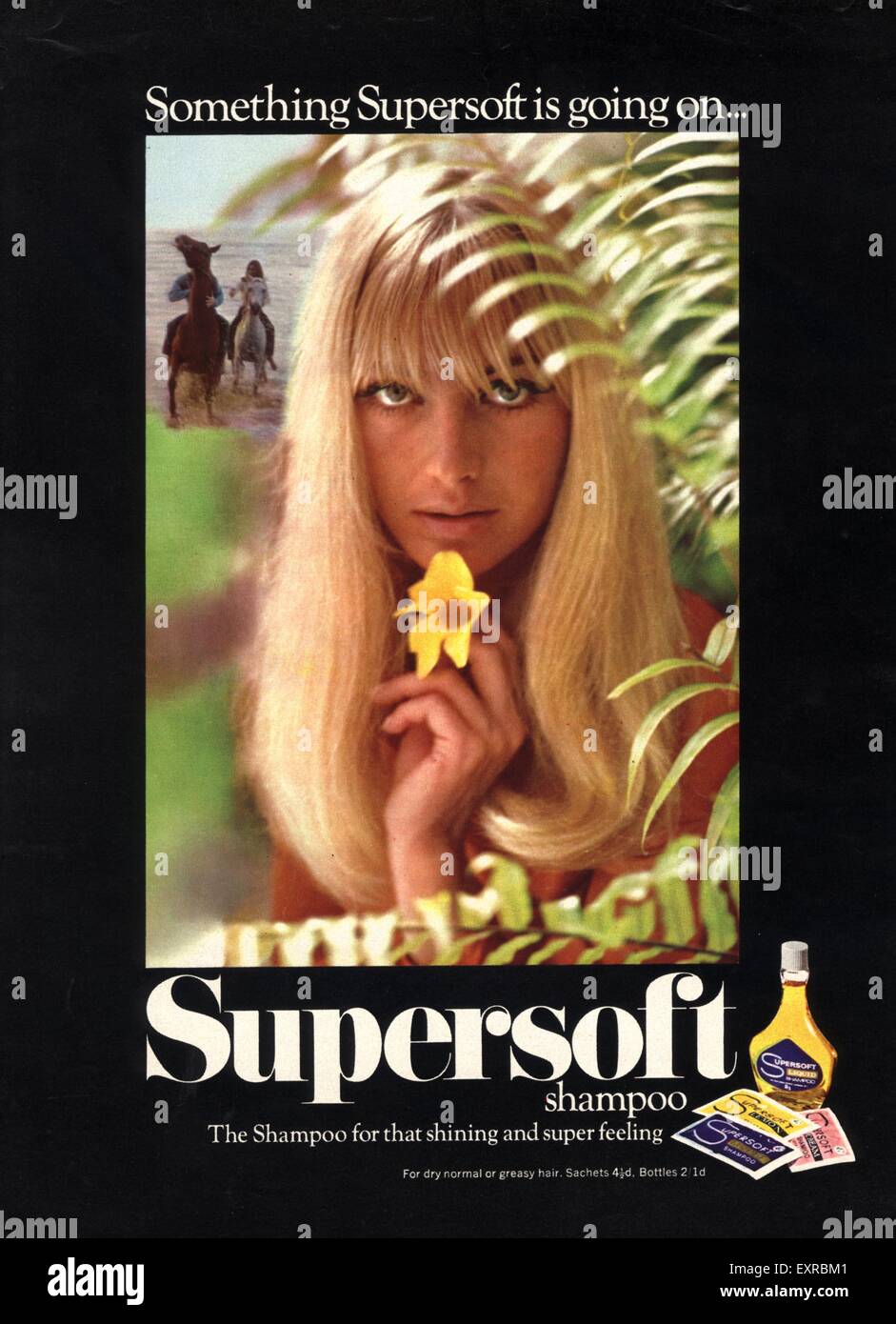 1970s UK Supersoft Shampoo Magazine Advert Stock Photo - Alamy
