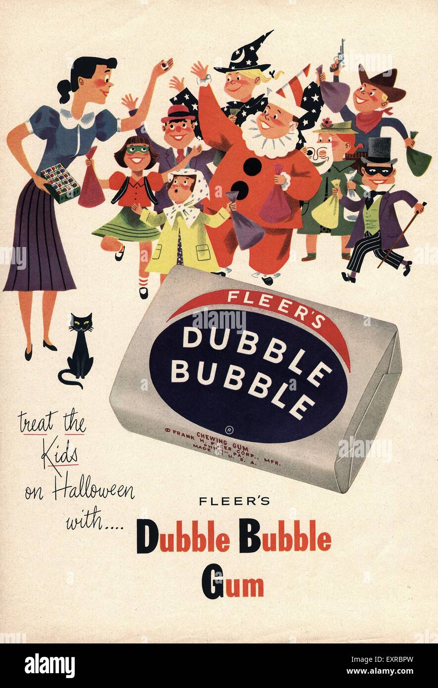 1950s USA Fleer's Dubble Bubble Magazine Advert Stock Photo - Alamy