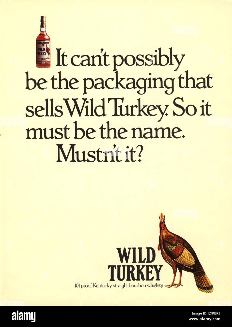 1990s UK Wild Turkey Magazine Advert Stock Photo - Alamy
