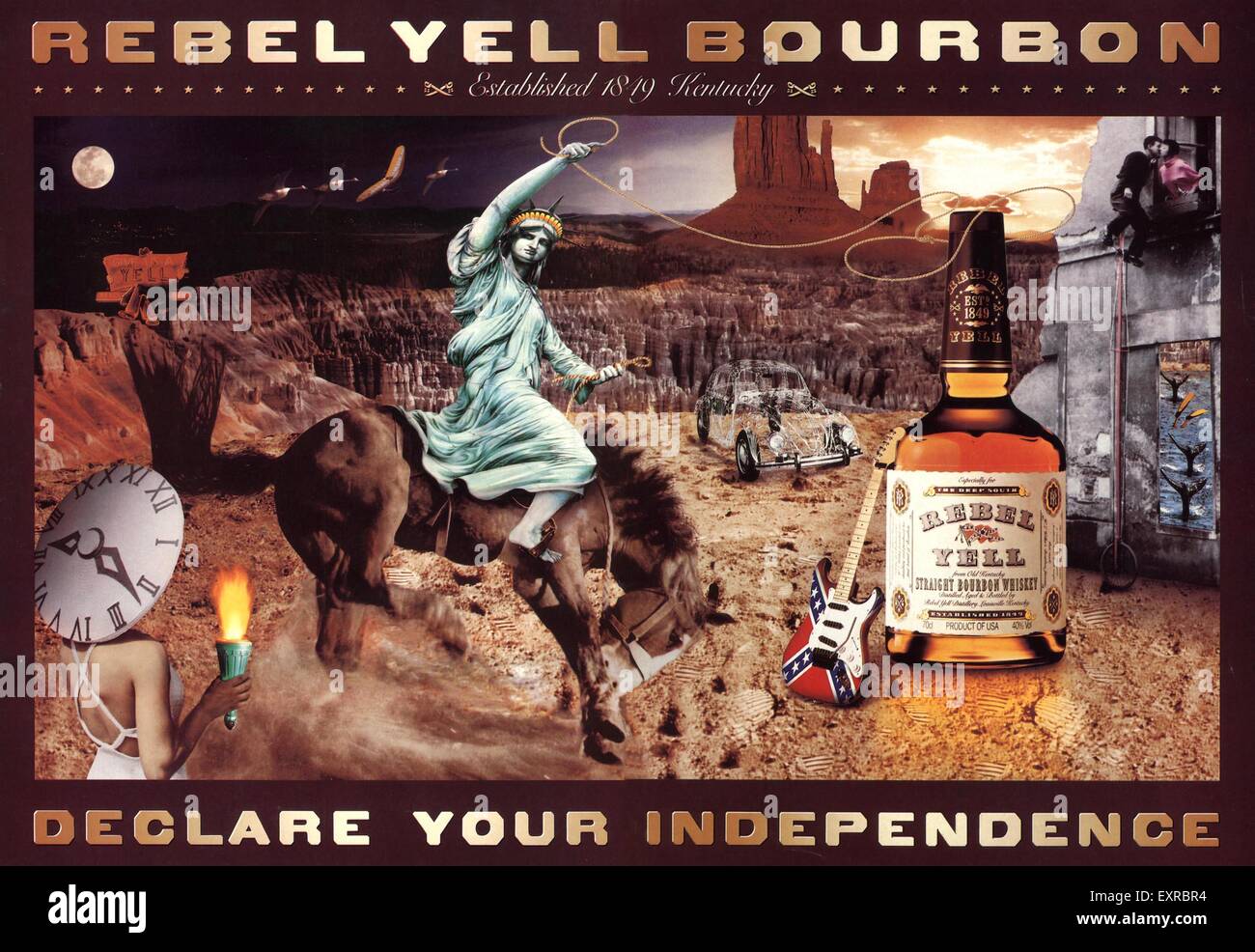 1990s USA Rebel Yell Magazine Advert Stock Photo - Alamy