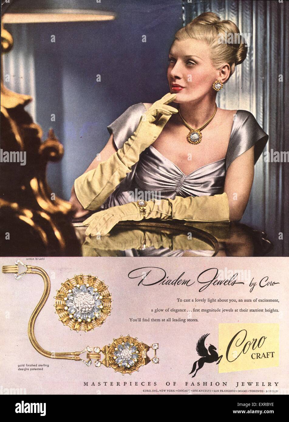 1940s USA Coro Magazine Advert Stock Photo - Alamy